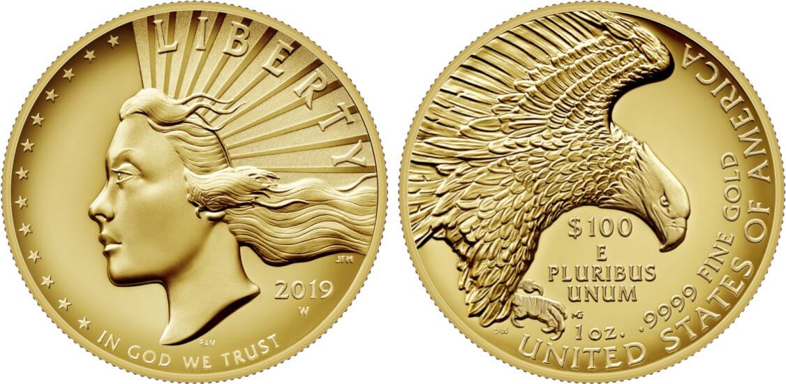 2019 American Liberty $100 High Relief Gold Coin – American Liberty Coins & Medals